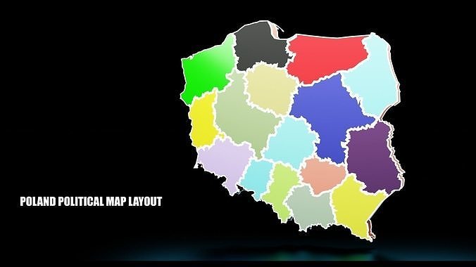 3D model POLAND POLITICAL MAP LAYOUT VR / AR / low-poly | CGTrader