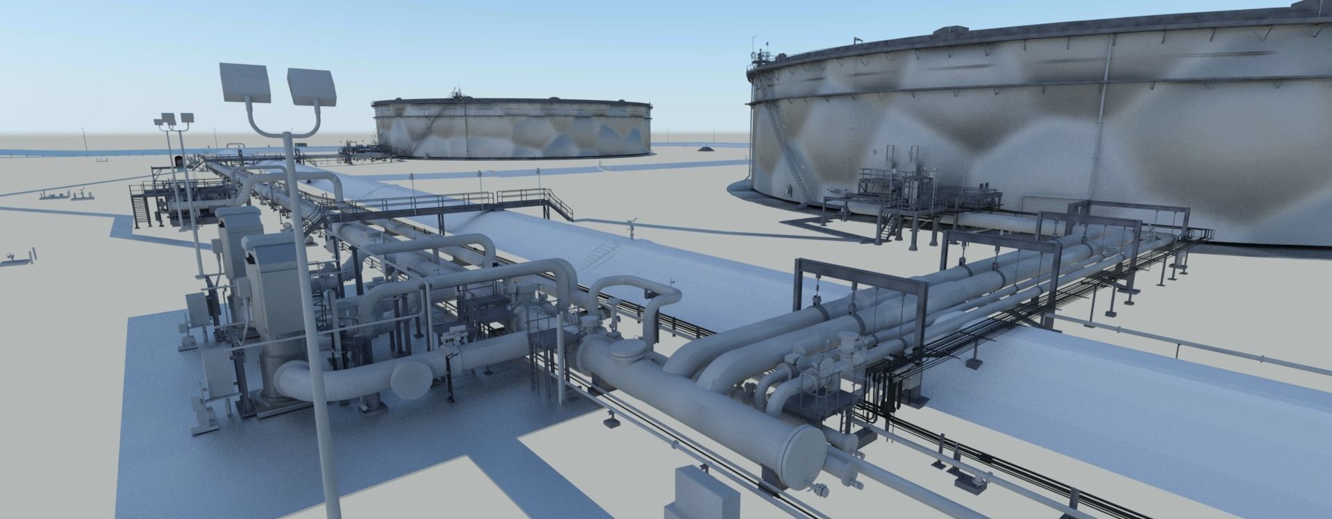 Oil Gas refinery 3D model 3D model | CGTrader