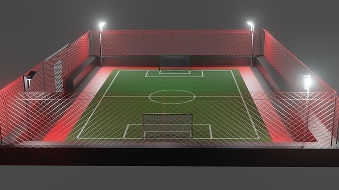 Street football pitch 3D model animated | CGTrader