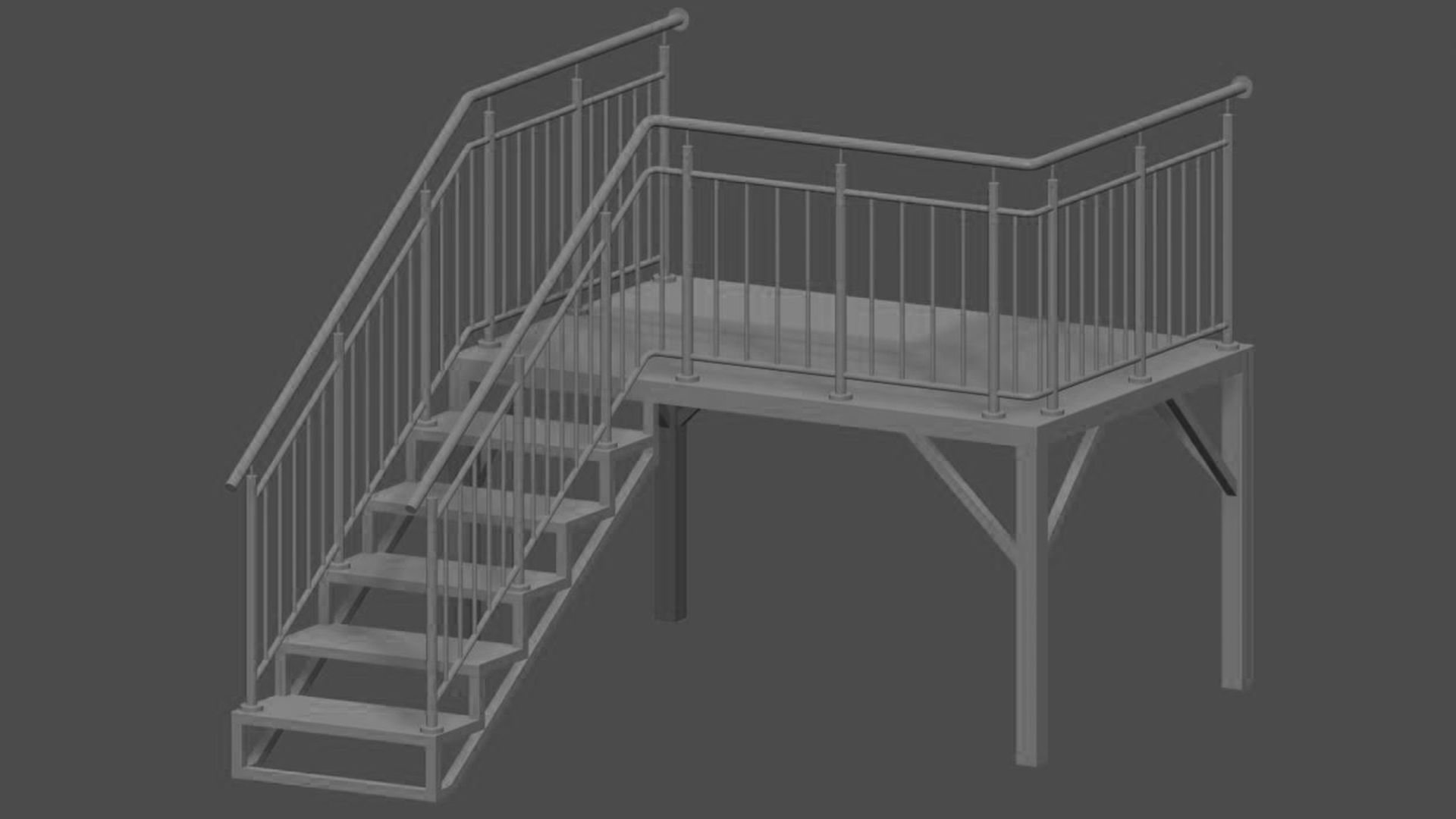 Metal stairs 3D model | CGTrader