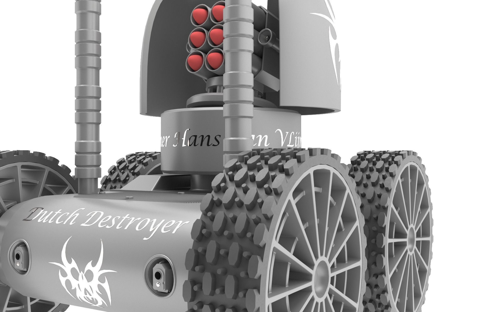 Destroyer remote control robot with two wheels 3D model | CGTrader