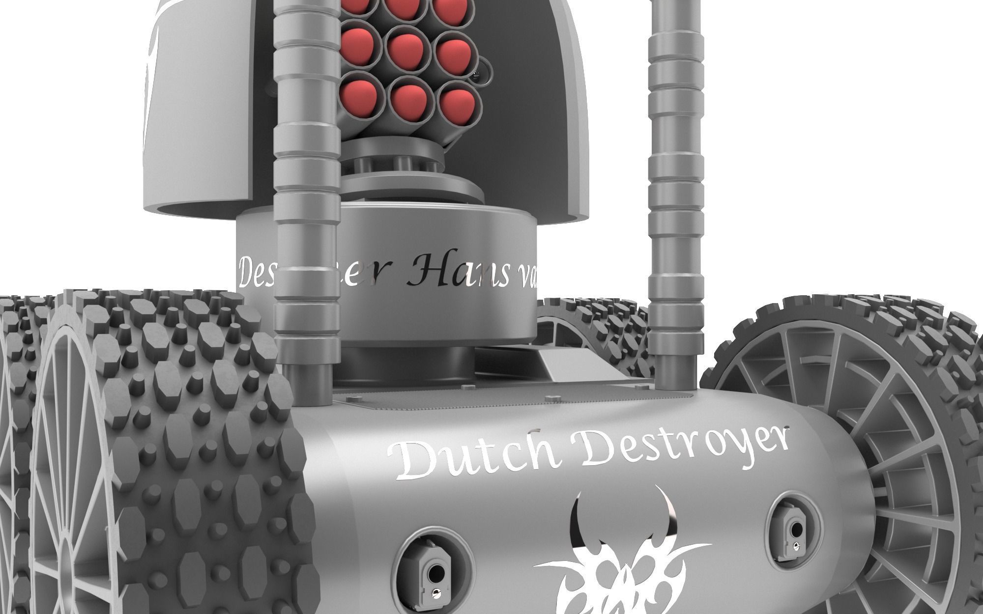 Destroyer remote control robot with two wheels 3D model | CGTrader