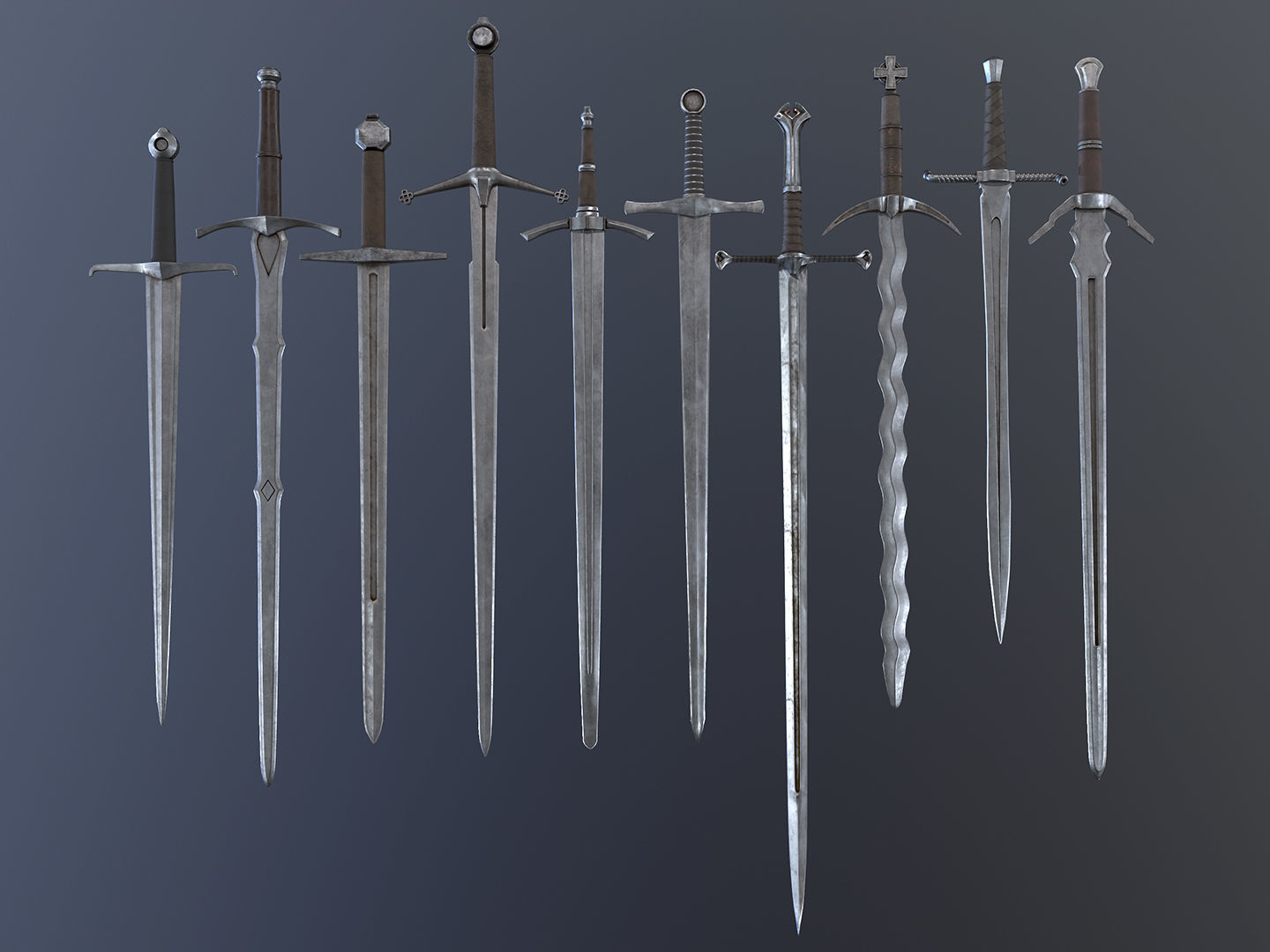 3D model Medieval Modular Swords pack VR / AR / low-poly | CGTrader