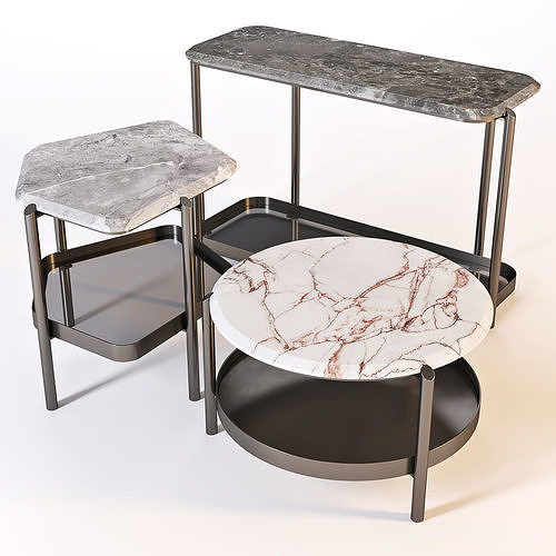 Giorgetti Skyline Coffee Table Set 01 3d Model Cgtrader