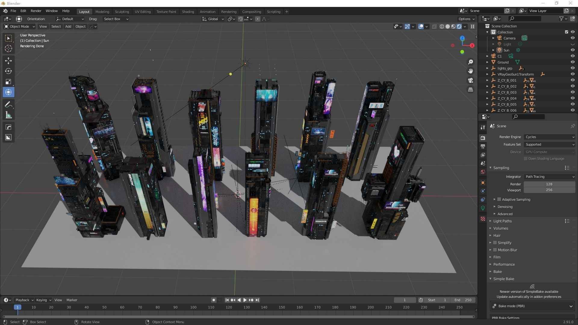 Scifi building Cyberpunk Futuristic building Kitbash Bundle 3D model ...