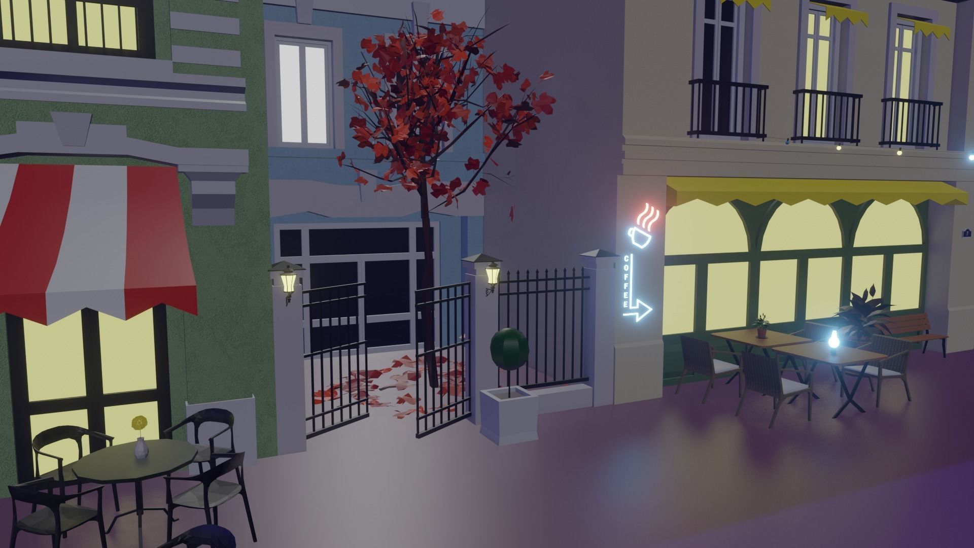 3D model Metaverse Coffee Alley VR / AR / low-poly | CGTrader