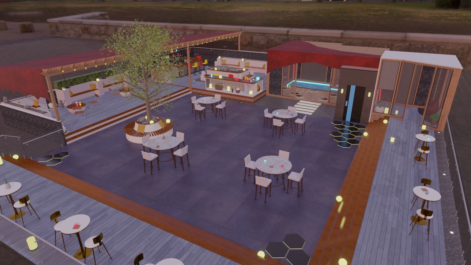 3D model Metaverse Rooftop Bar VR / AR / low-poly | CGTrader