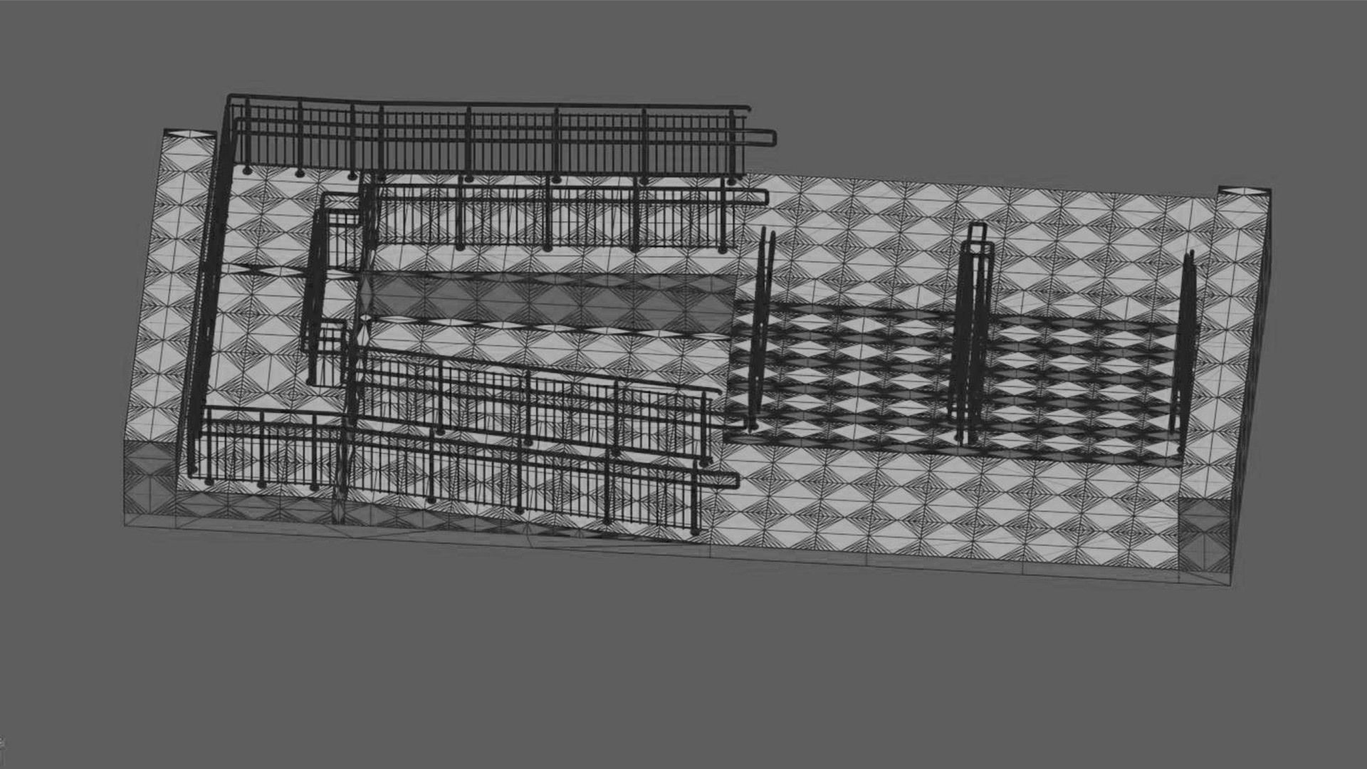 Stairs with ramp 3D model | CGTrader