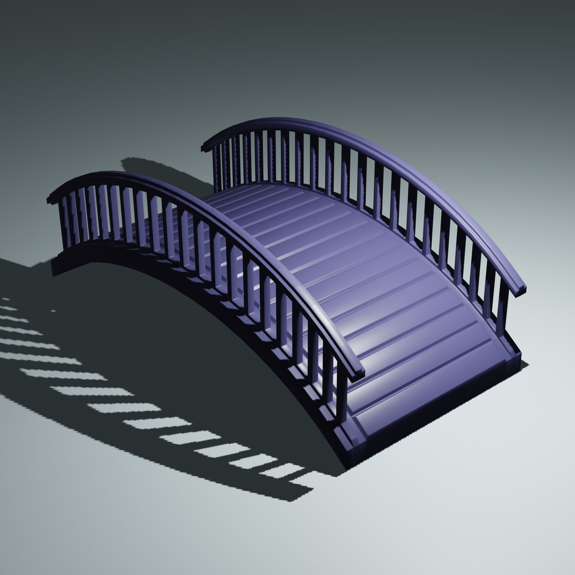 3D model bridge low poly with railings VR / AR / low-poly | CGTrader