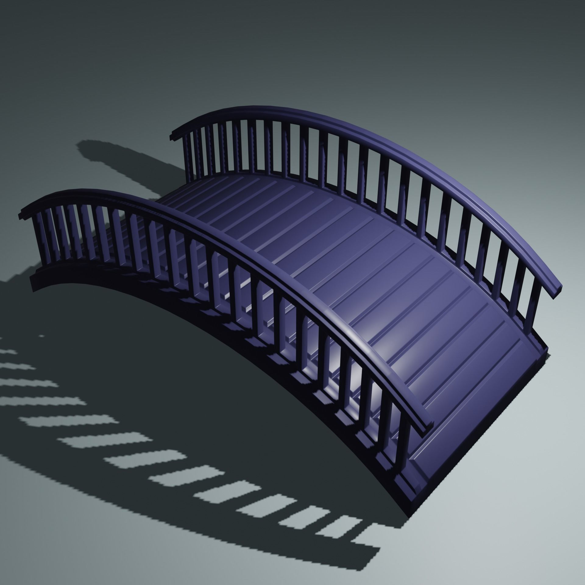 3D model bridge low poly with railings VR / AR / low-poly | CGTrader