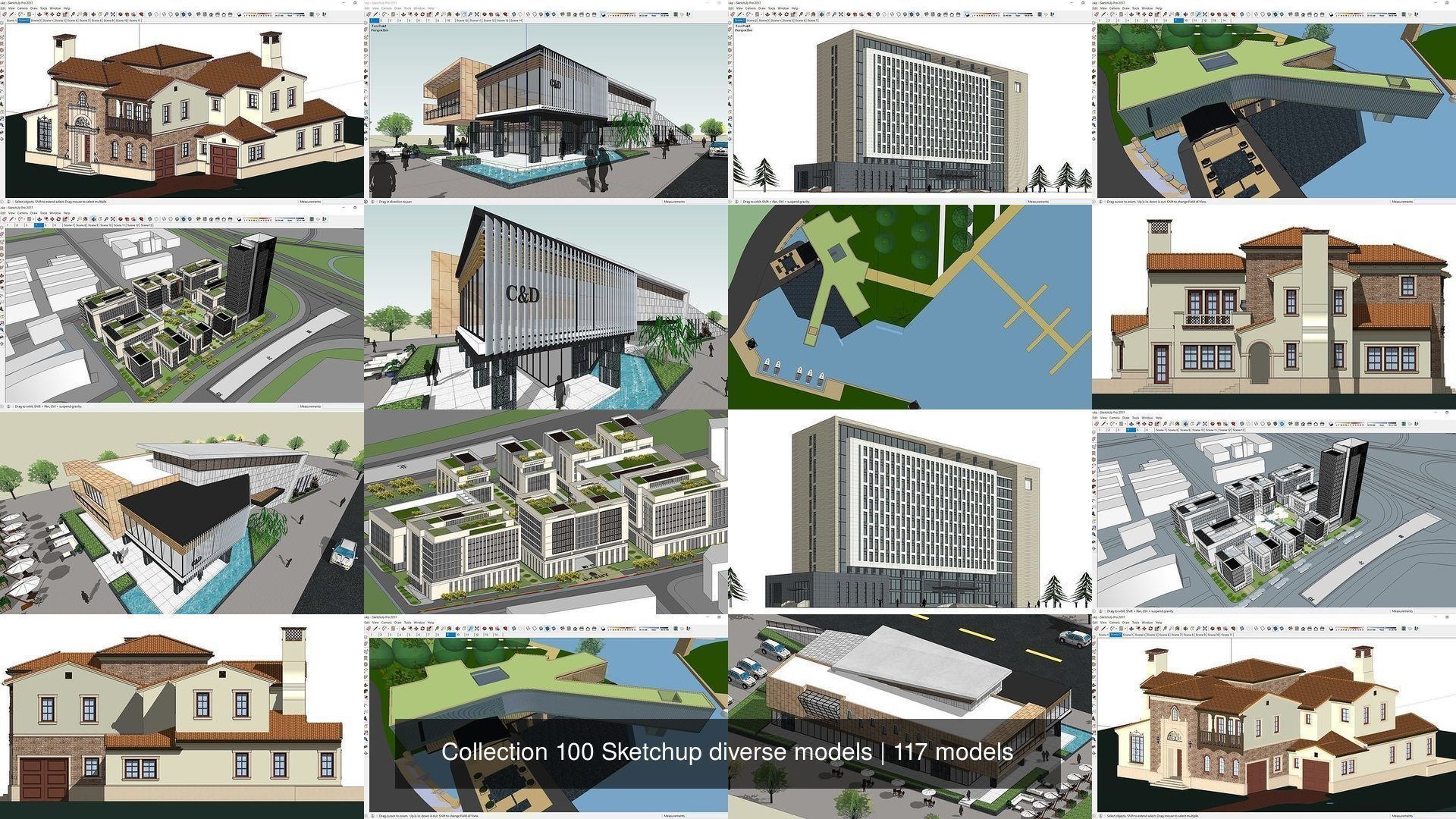 Collection 100 Sketchup diverse models | CGTrader