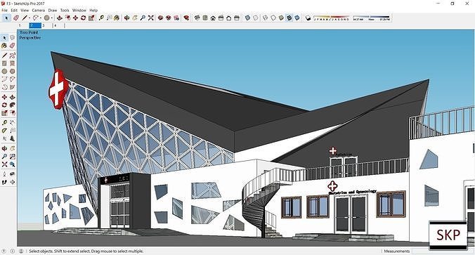 Sketchup Hospital F3 free 3D model | CGTrader