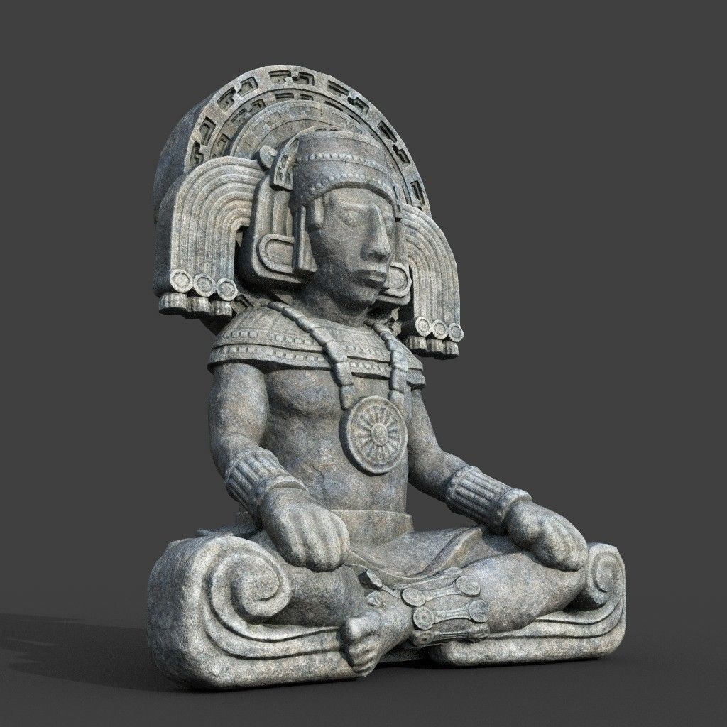 3D model Low poly Mayan Inca Aztec Statue 220503 VR / AR / low-poly ...