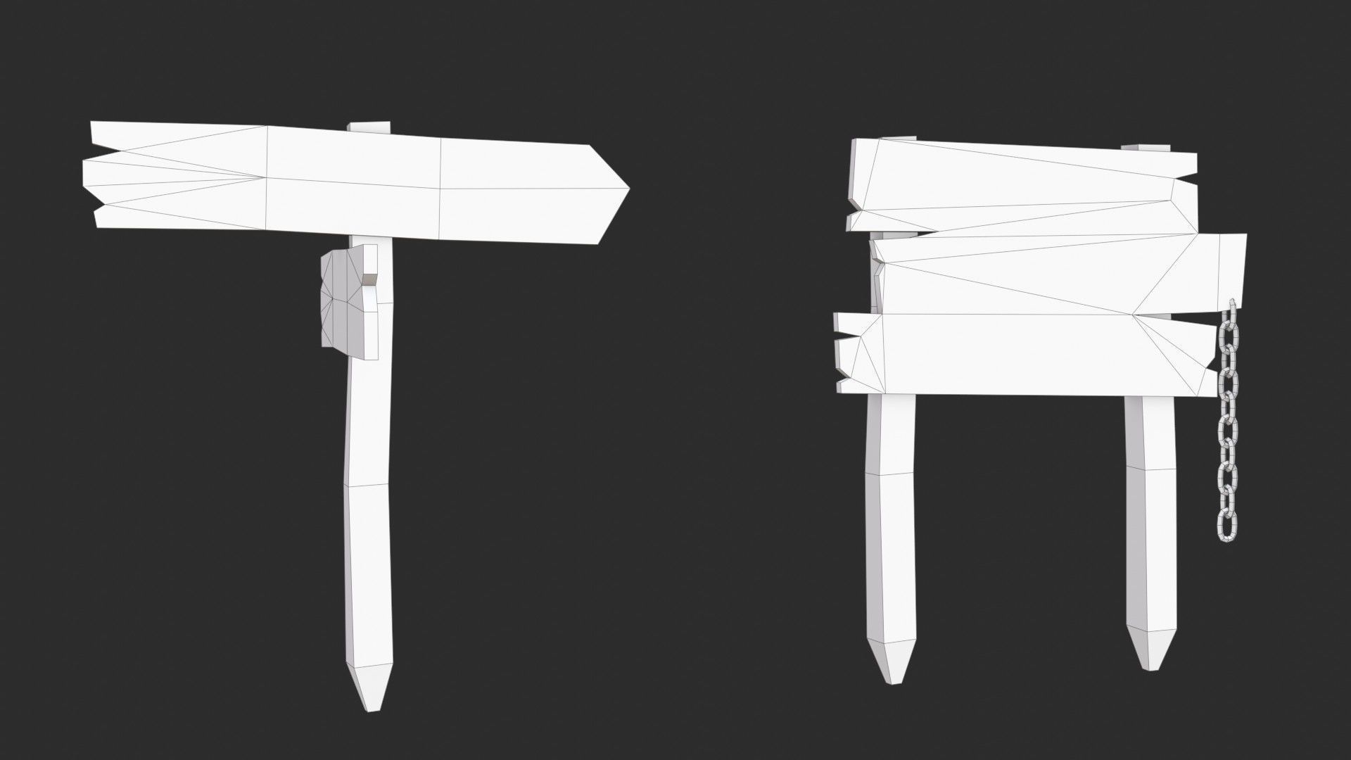 3D model Old Wooden Signs VR / AR / low-poly | CGTrader