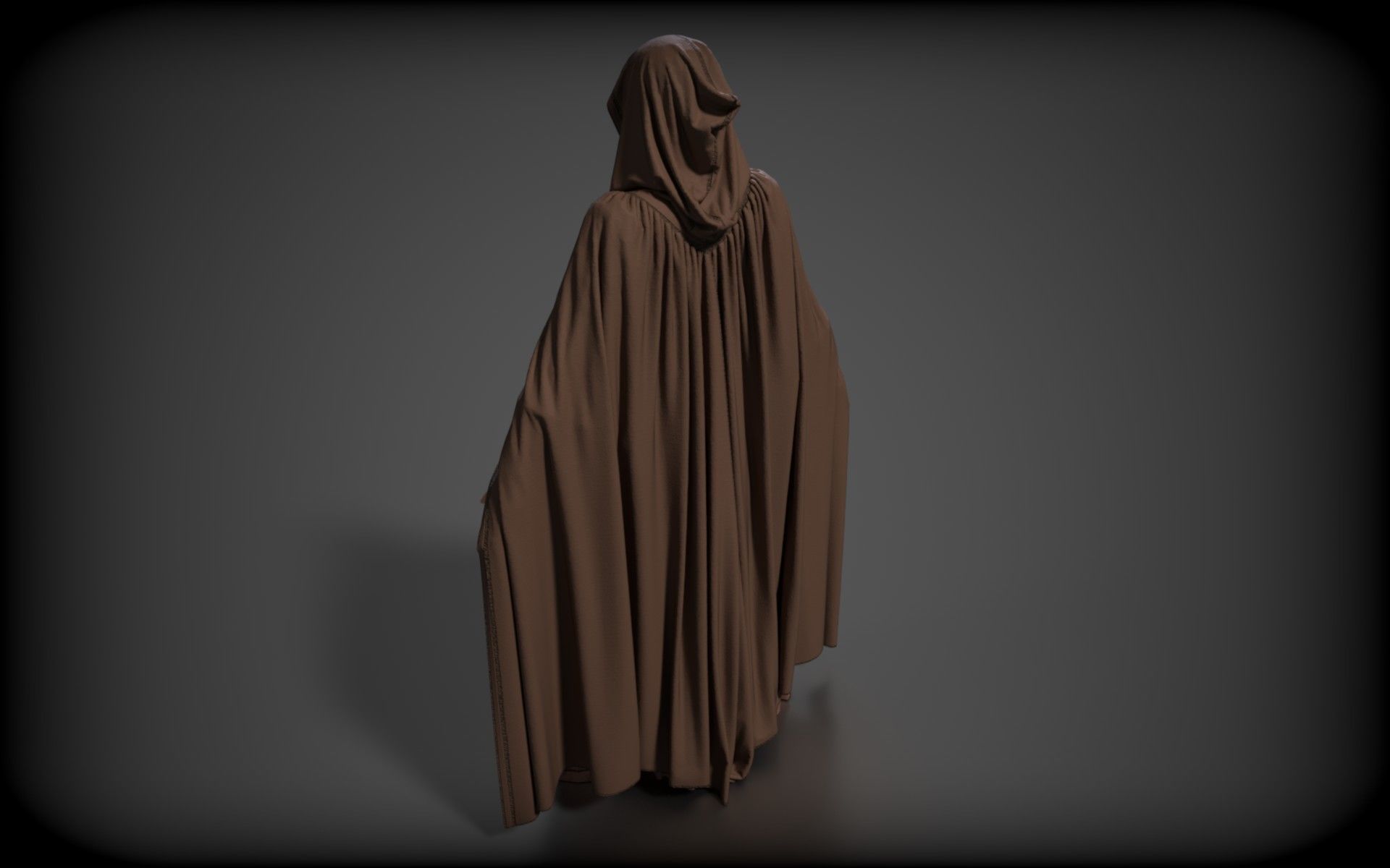 Medieval brown cloak 3D model rigged | CGTrader
