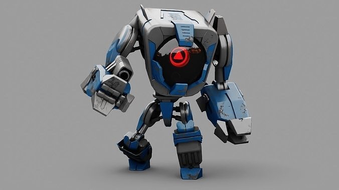 Combat Droid mecha rigged character 3D model rigged | CGTrader