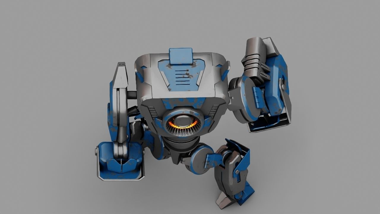 Combat Droid mecha rigged character 3D model rigged | CGTrader