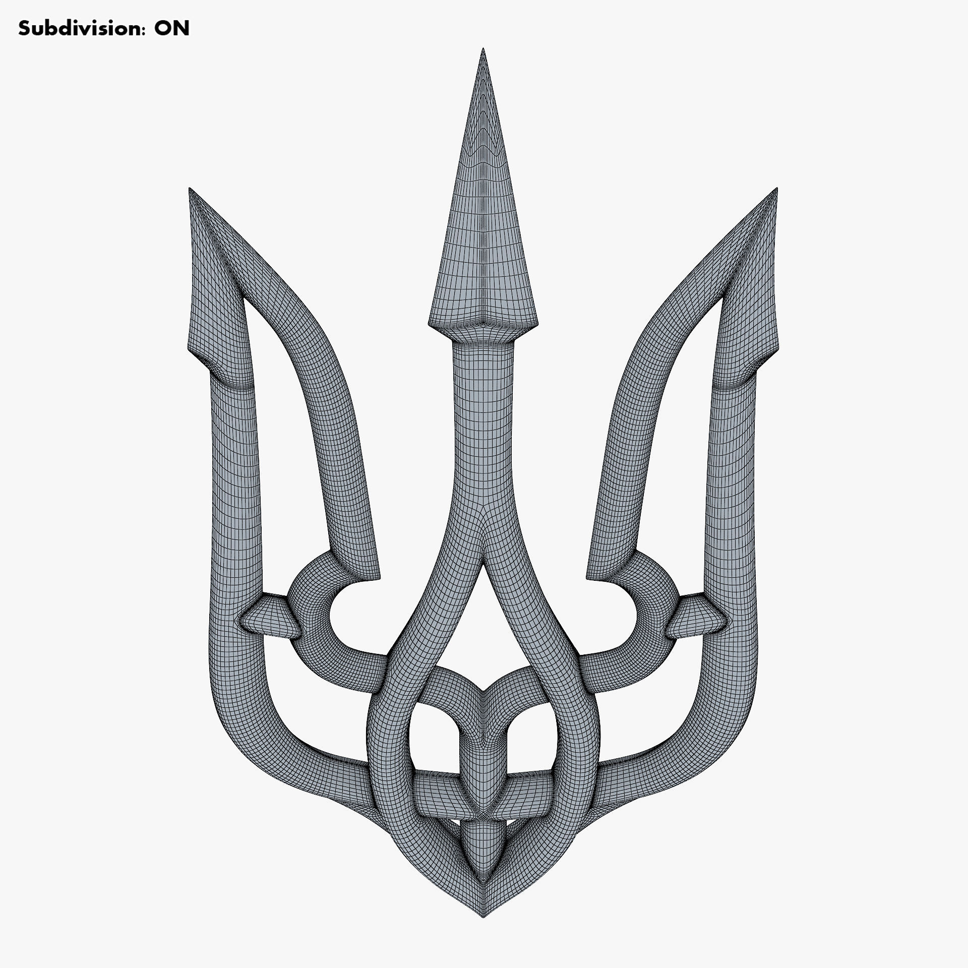 Stylized Ukrainian Tryzub M 2 3D model | CGTrader