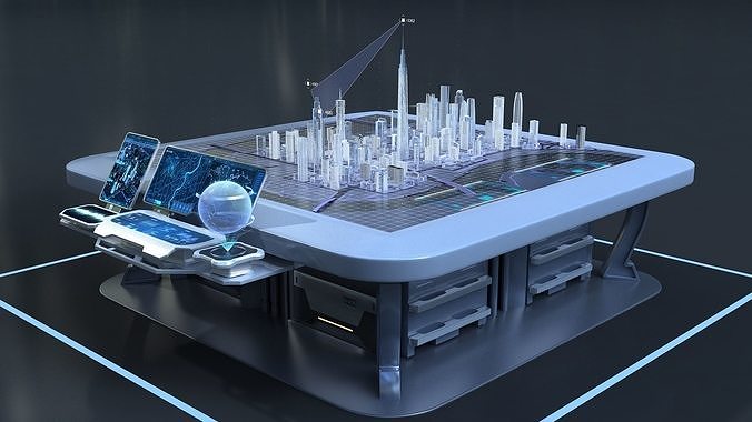 Sci-fi Table Interactive Holographic Table 3D model | CGTrader