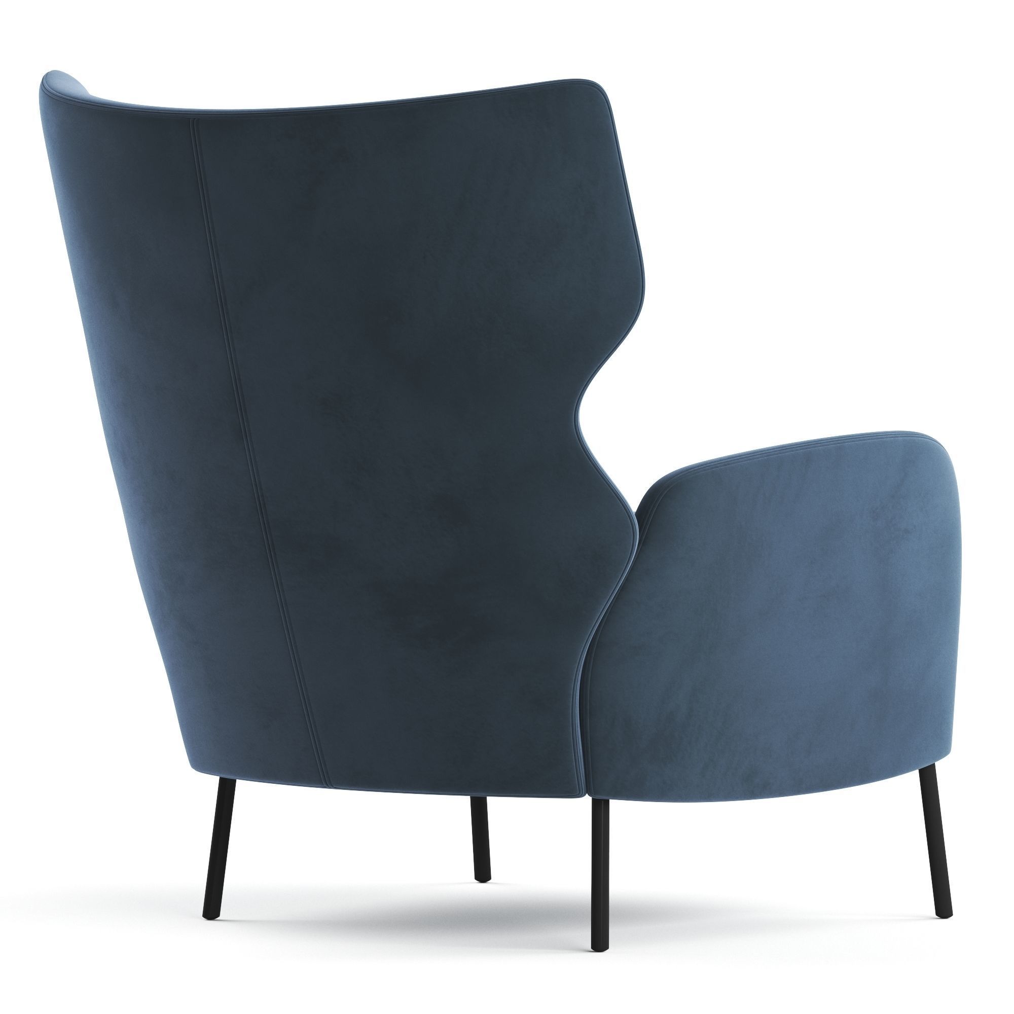 Alex Navy Blue Velvet Accent Chair 3D model | CGTrader