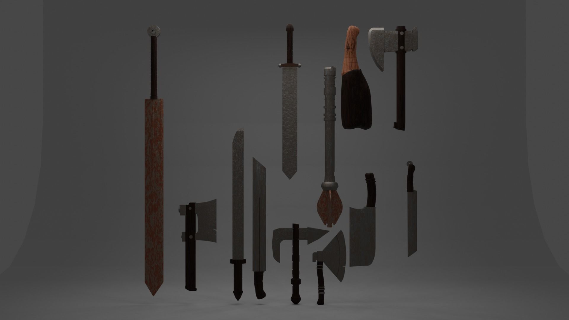 Melee Weapon 3D Model 3D model rigged | CGTrader