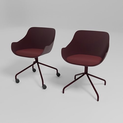 Baltic Remix swivel base polypropylene shell chair with cushion free 3D ...