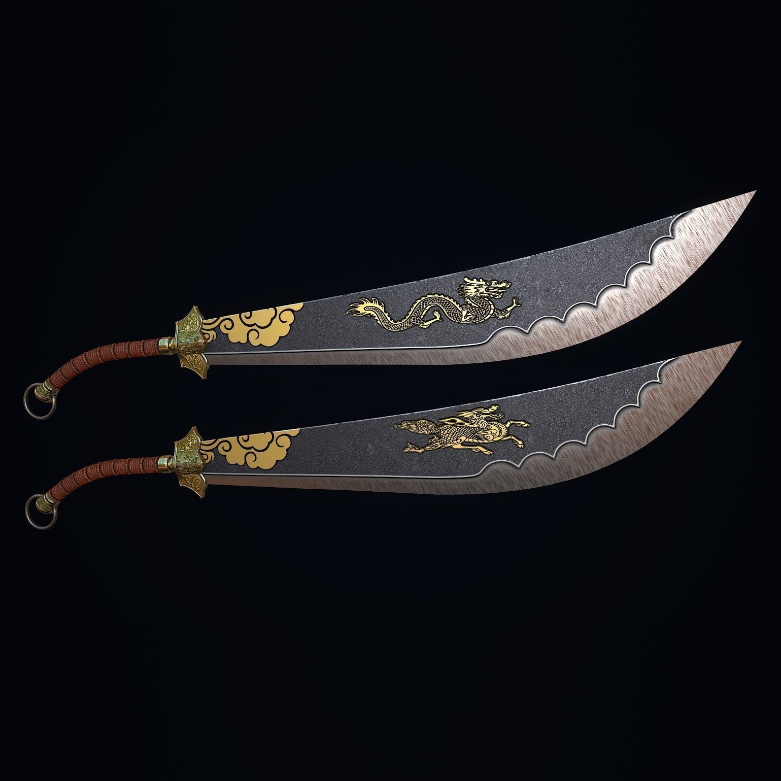 3D model Two-handed Dao sword VR / AR / low-poly | CGTrader