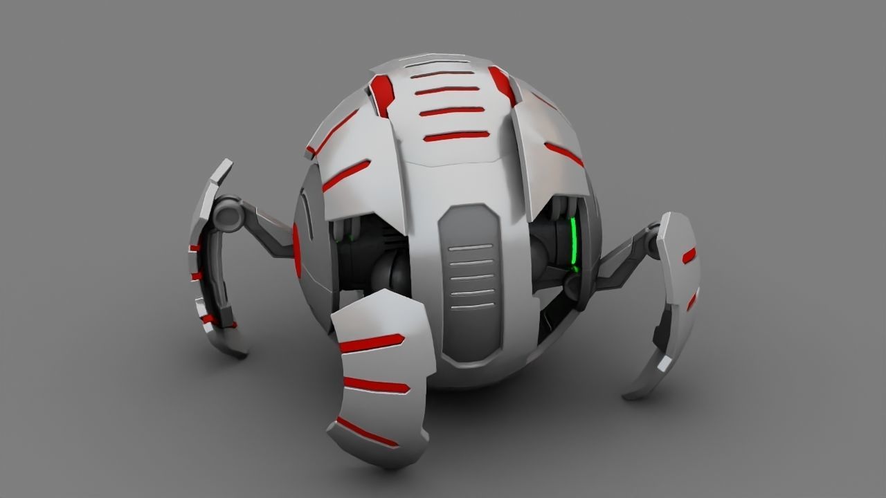 Ball Droid rigged- animated character 3D model animated rigged | CGTrader