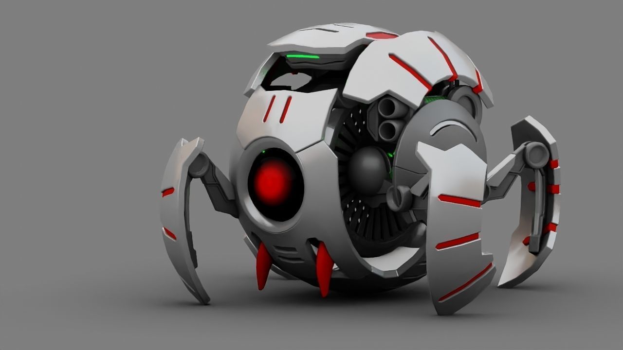 Ball Droid rigged- animated character 3D model animated rigged | CGTrader