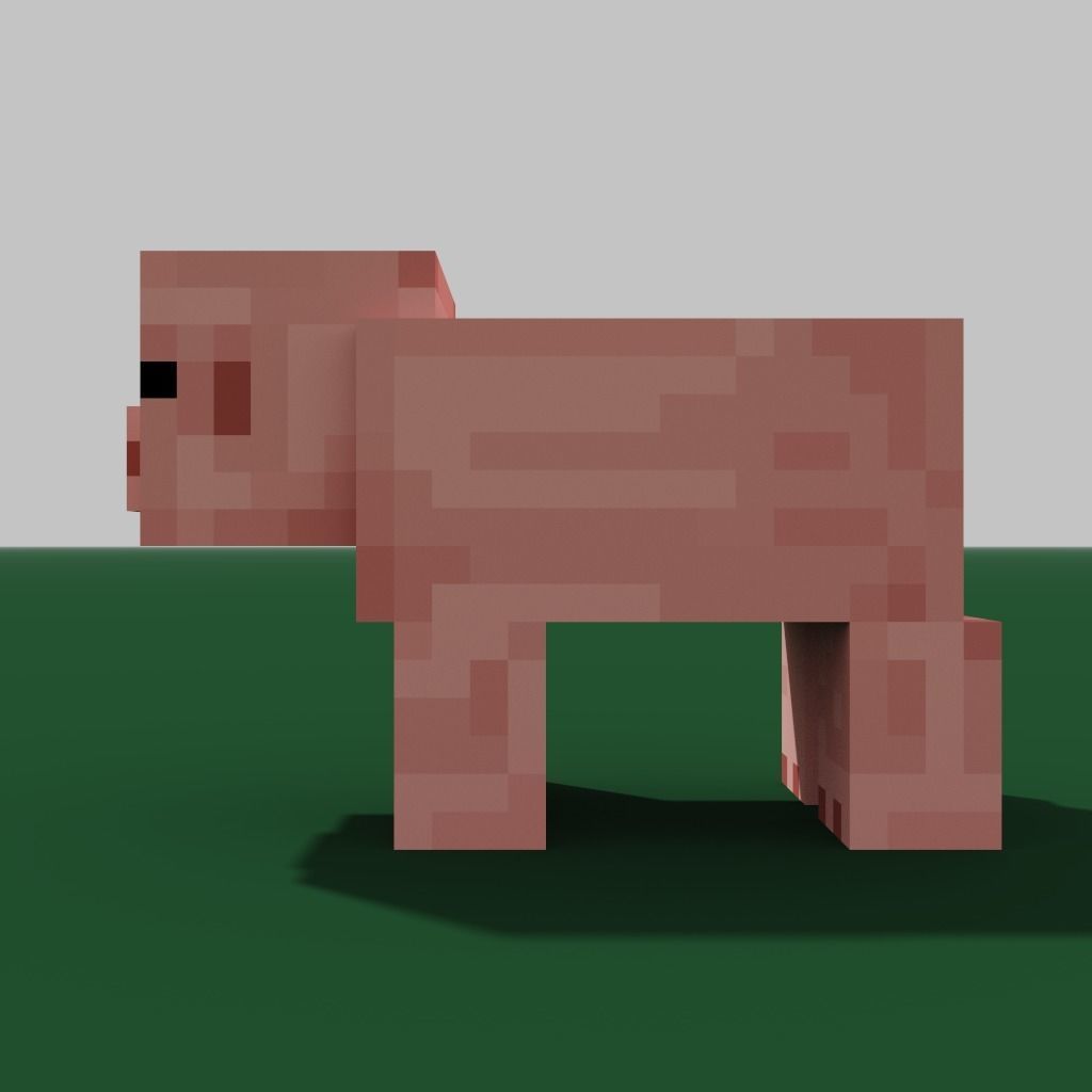 3D model MineCraft pig model VR / AR / low-poly | CGTrader