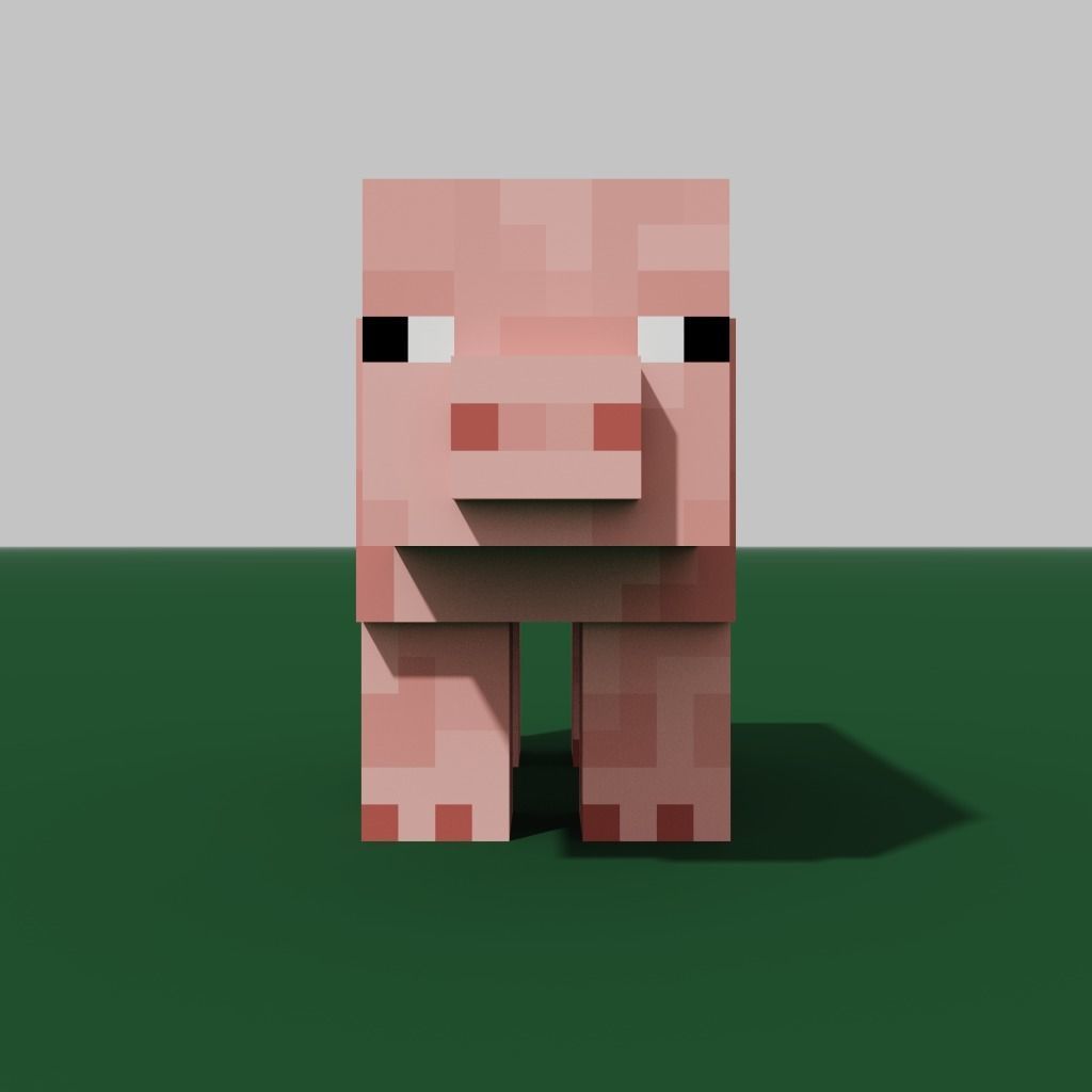 3D model MineCraft pig model VR / AR / low-poly | CGTrader