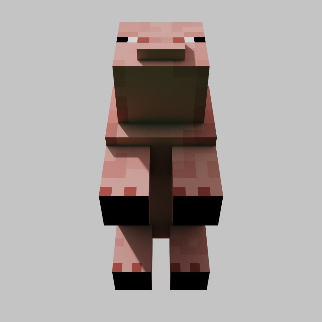 3D model MineCraft pig model VR / AR / low-poly | CGTrader