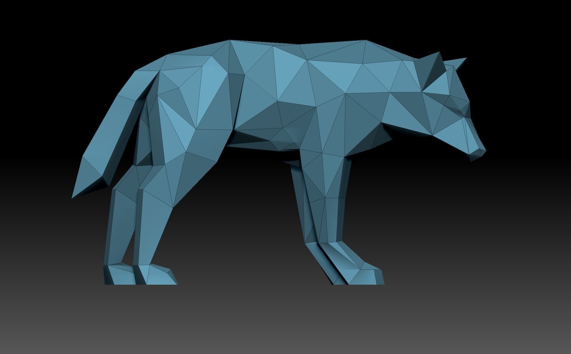 Low poly Wolf polygonal animal 3D model 3D printable | CGTrader