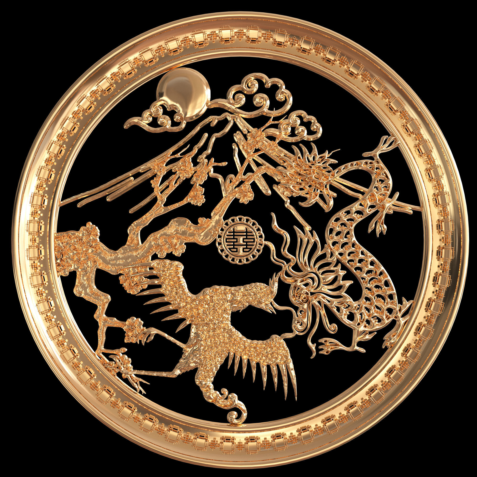 1300 asian element symbol and pattern alpha 3D model | CGTrader