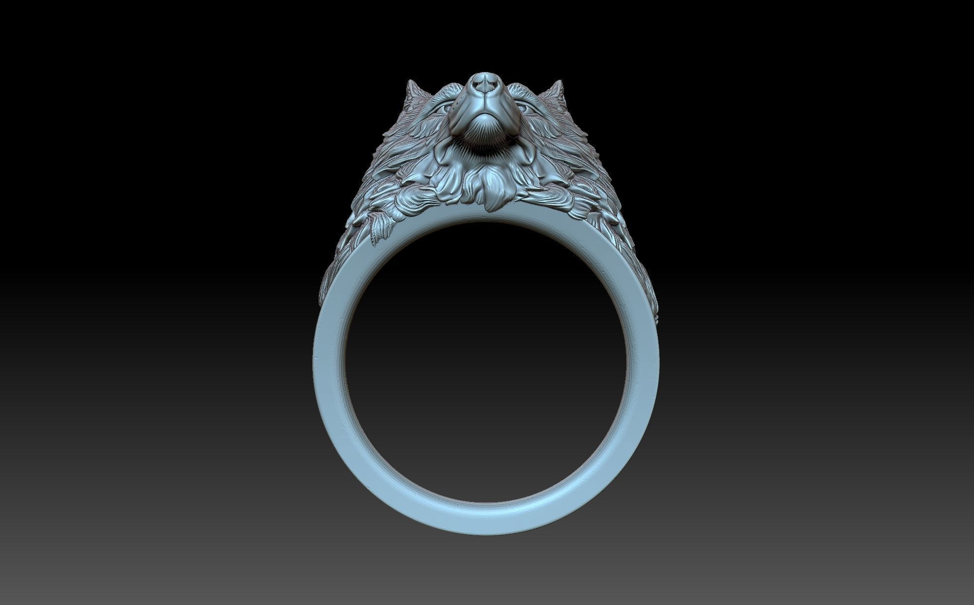 Wolf ring 3D model 3D printable | CGTrader