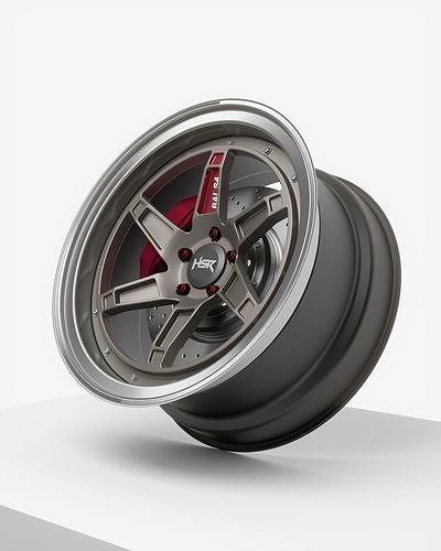 HSR Rai S4 3 piece Rims wheels tire 3D model | CGTrader