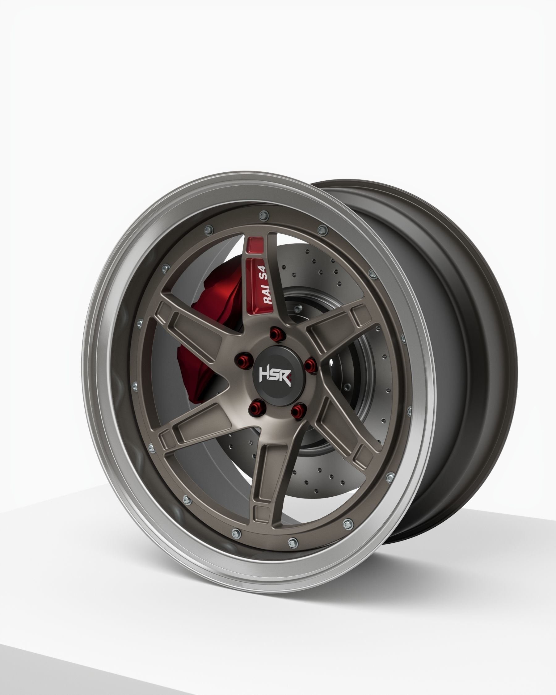 HSR Rai S4 3 piece Rims wheels tire 3D model | CGTrader