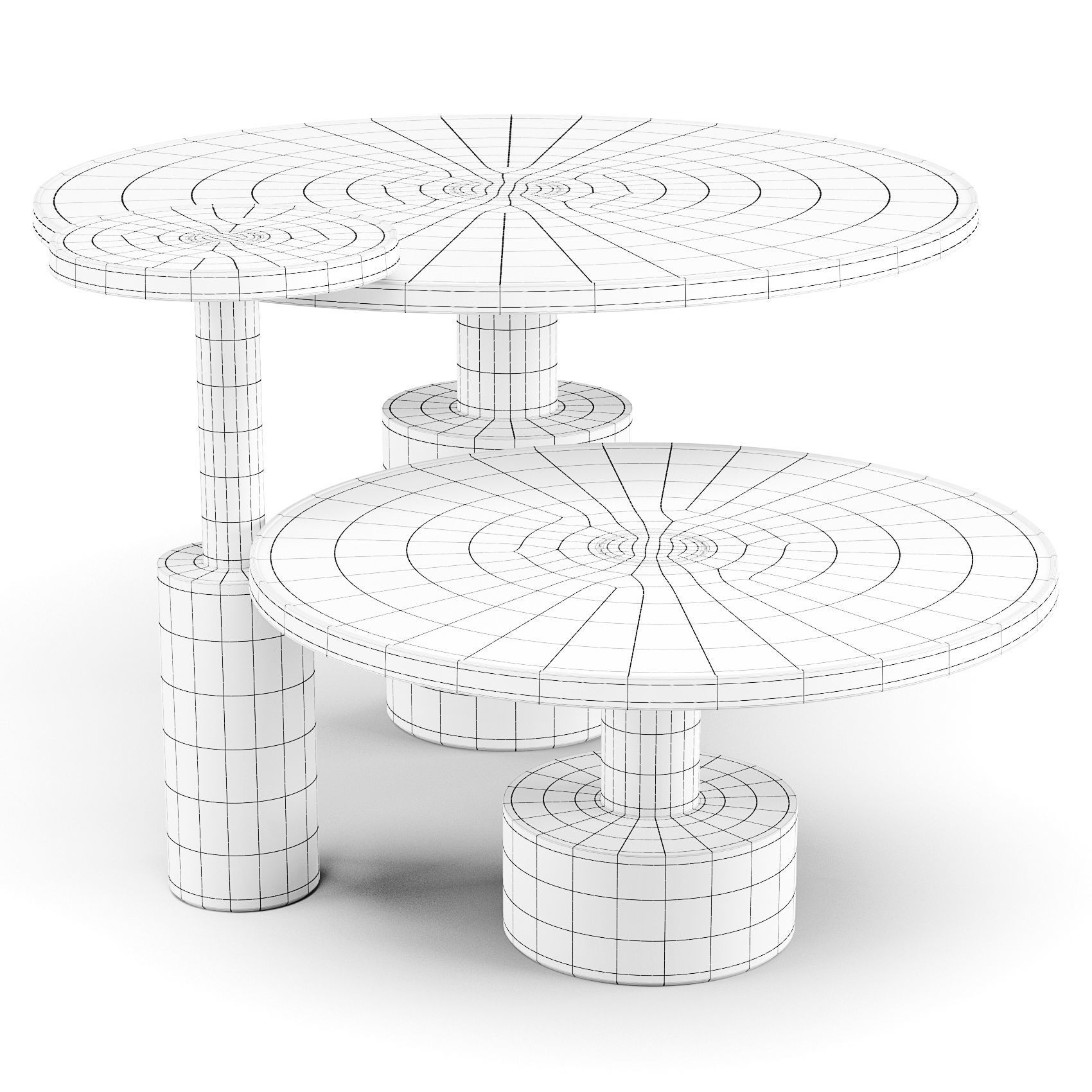 Baxter Pilar - Coffee and Side Table Set 02 3D model | CGTrader