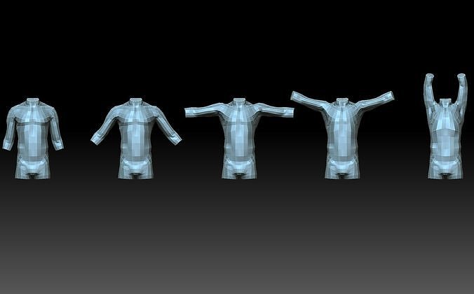 Low poly torso different mannequins 3D model 3D printable | CGTrader