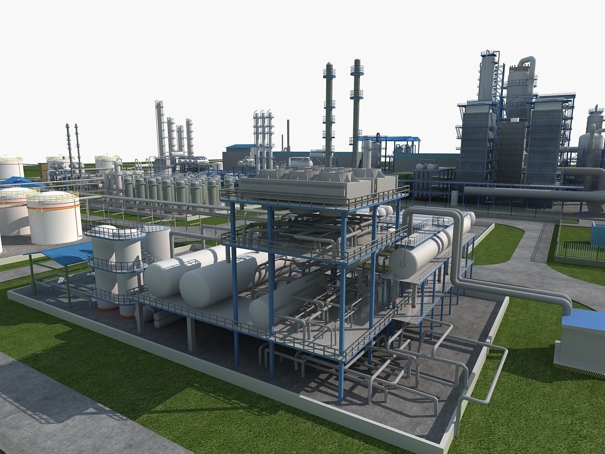 Chemical Plant 2 3D model | CGTrader
