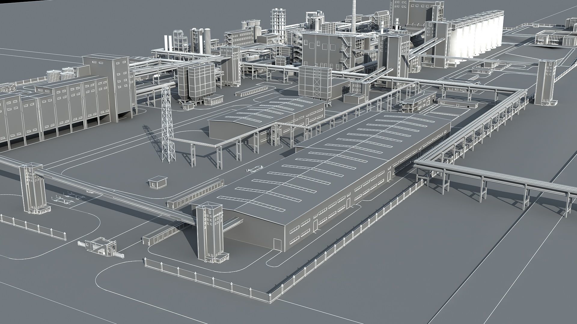 Chemical Plant 3 3D model | CGTrader