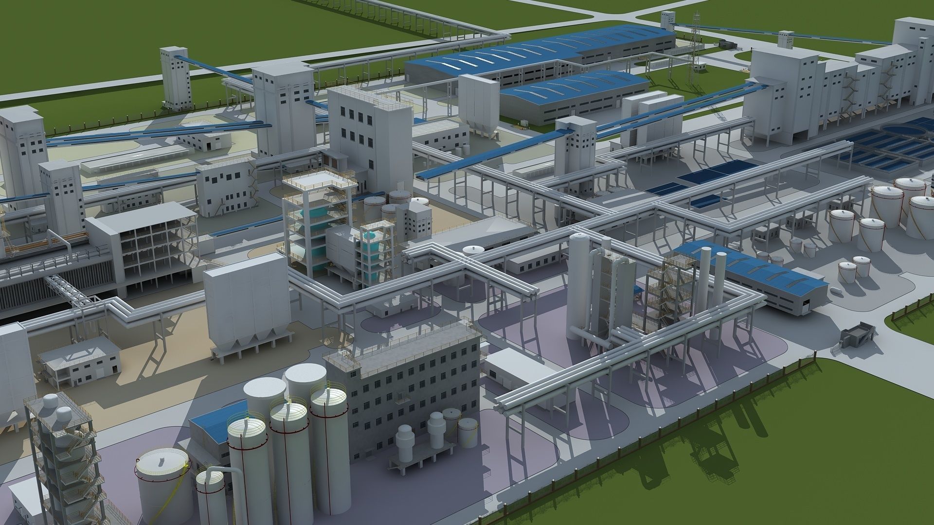 Chemical Plant 3 3D model | CGTrader