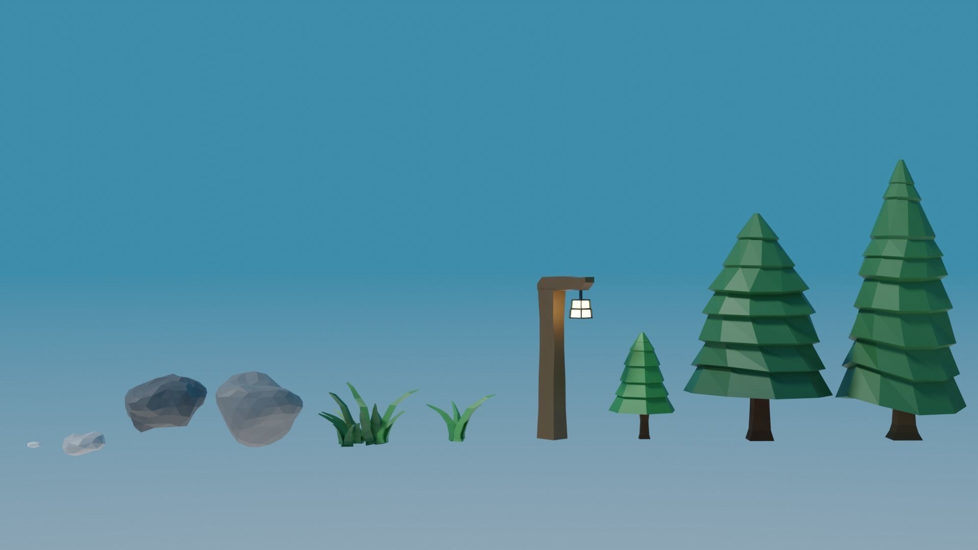 3D model Low-poly Forest Assets and Scene VR / AR / low-poly | CGTrader
