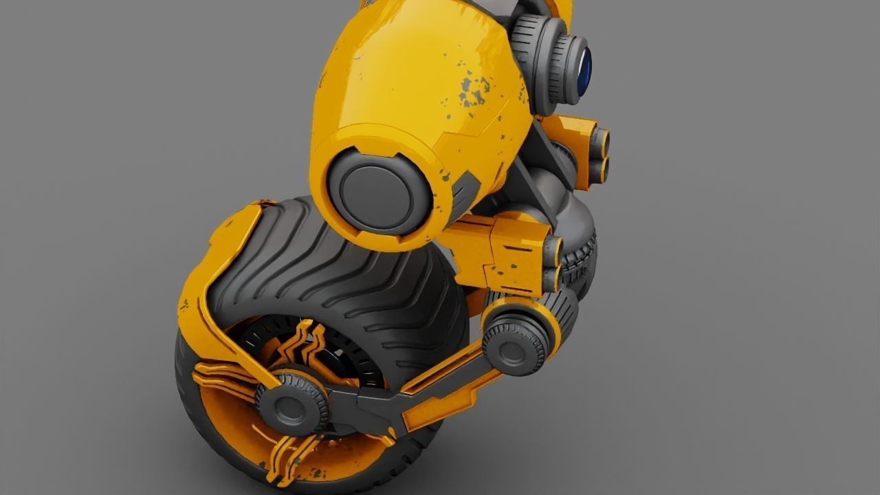 Wheel Droid rigged character 3D model rigged | CGTrader
