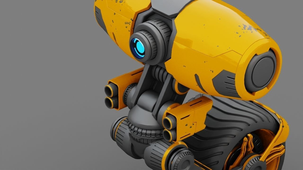 Wheel Droid rigged character 3D model rigged | CGTrader