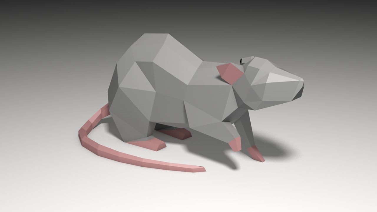 Low poly rat 3D model 3D printable | CGTrader