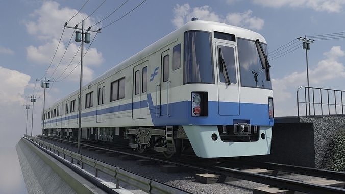 3D model japan train fukuoka subway 1000 VR / AR / low-poly | CGTrader