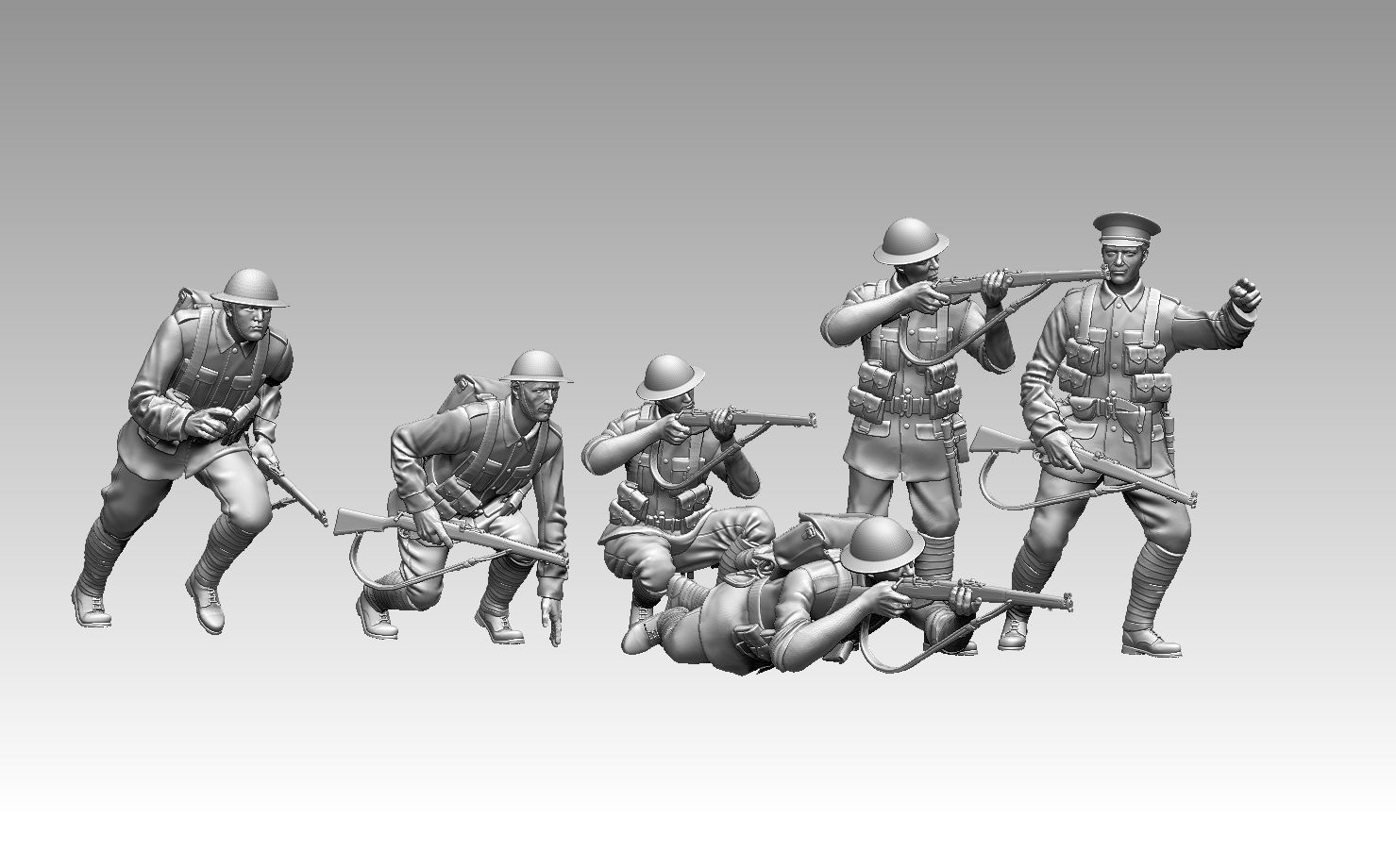 British soldiers ww1 3D model 3D printable | CGTrader