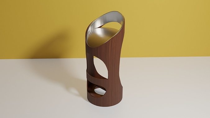 Modular Bar Chair with wooden texture 3D model | CGTrader