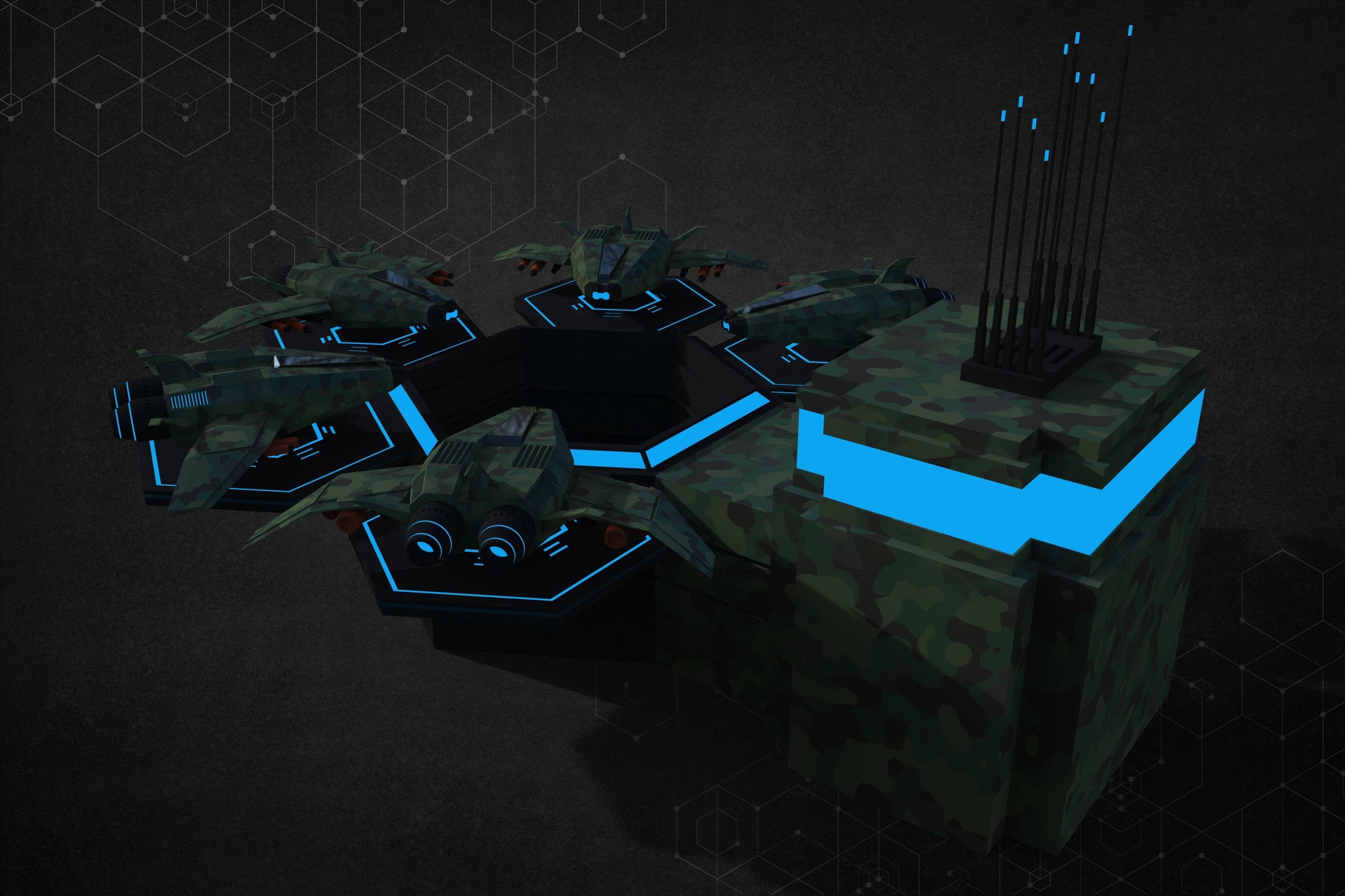 Sci-Fi Space-Ship Base 3D model | CGTrader